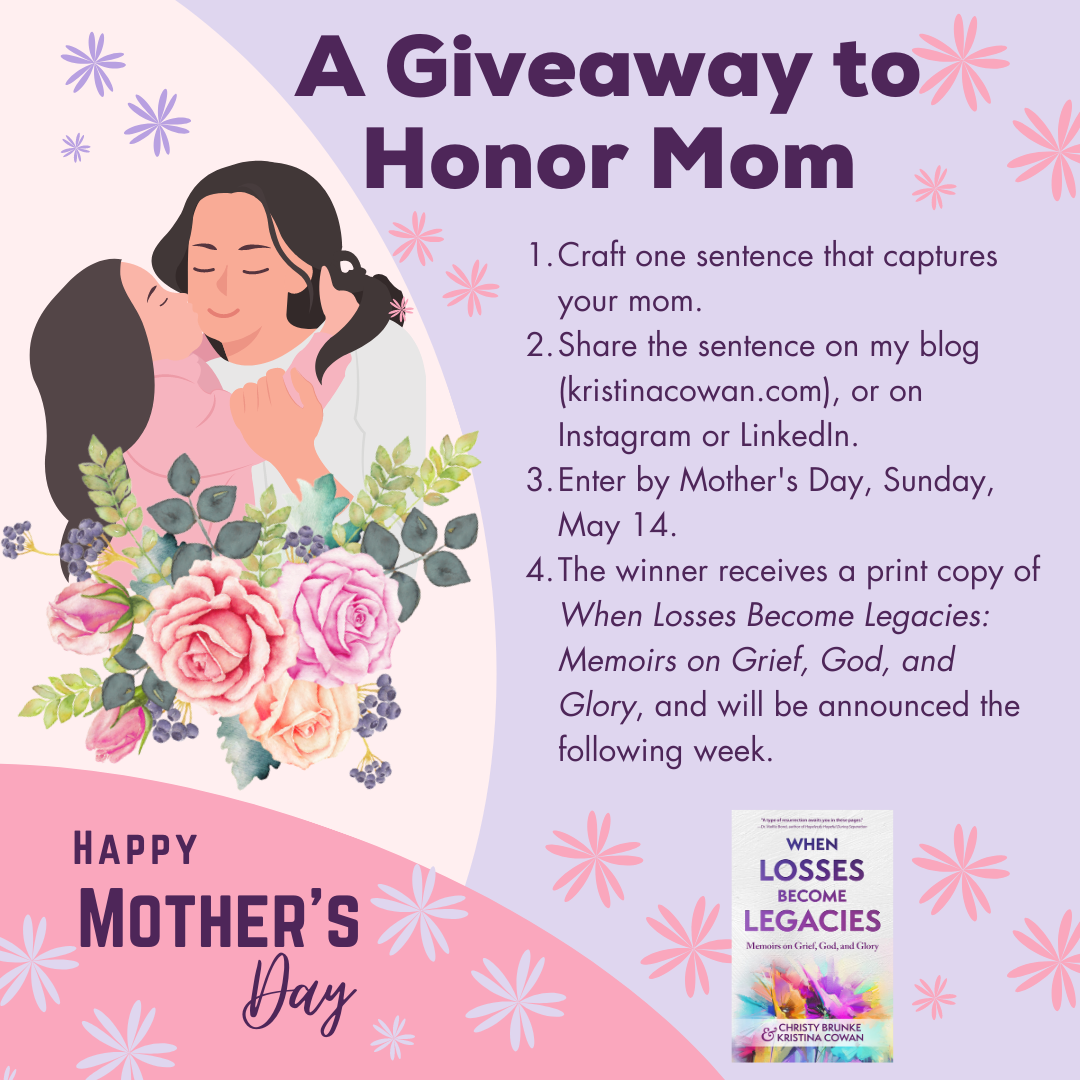A Giveaway to Honor Mom - Kristina Cowan